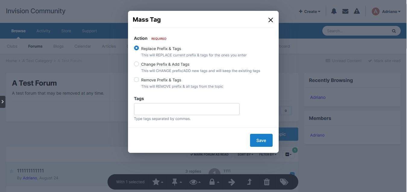 Mass Tag Topics - Support - Support Board