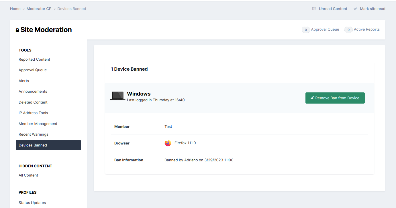 Ban Member Devices - Paid Applications/Plugins - SOS Invision