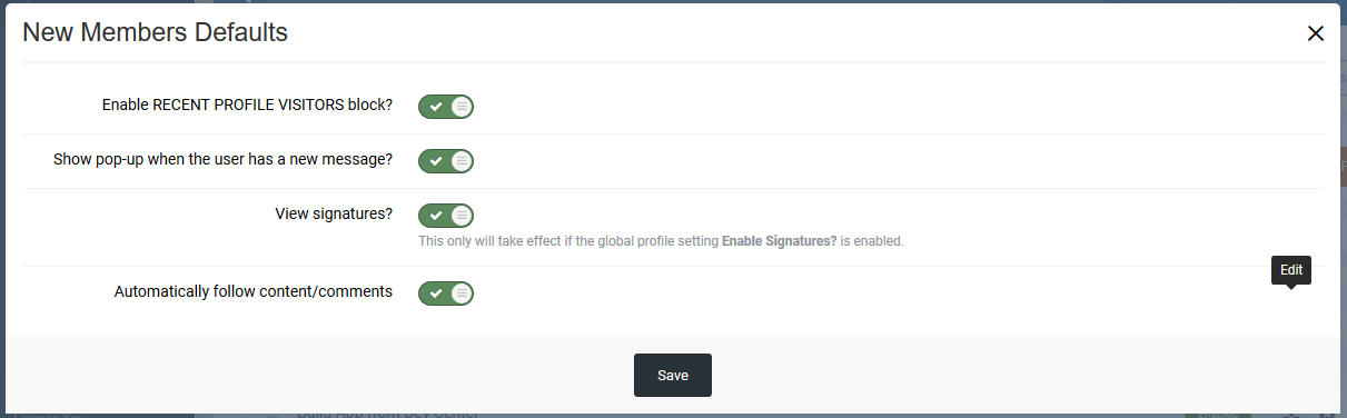 New Members Defaults - Free Applications/Plugins - SOS Invision