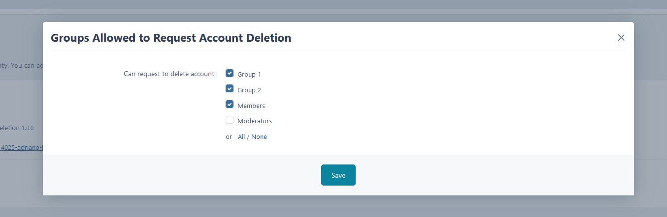 Groups Allowed to Request Account Deletion - Invision Community 4 - SOS Invision