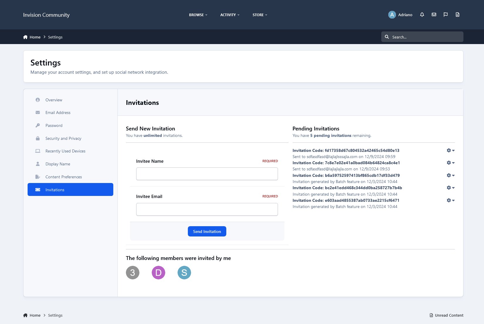 Invite System - Paid Applications - SOS Invision