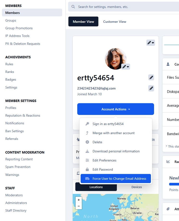 Validating: Force User to Change Email Address - Invision Community 5 ...